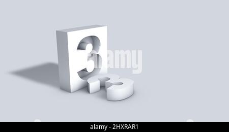 3D render gypsum block with number 1 carved inside Stock Photo - Alamy