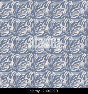 French blue irregular mottled linen seamless pattern. Tonal country ...