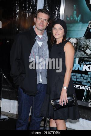 Scott Foley and wife Marika attending the premiere of "Unknown" held at ...