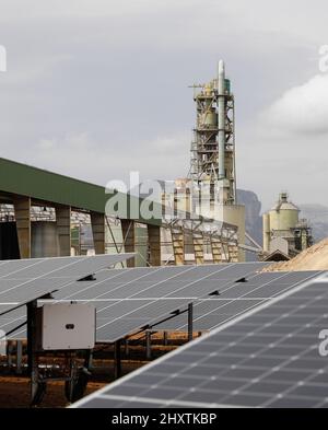Lloseta, Spain. 14th Mar, 2022. Partial view of a solar plant for the ...