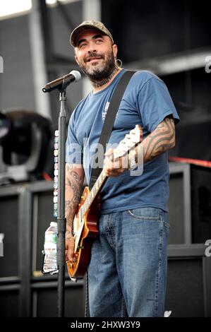 Singer Aaron Lewis of the band Staind performs at Rock on the Range ...