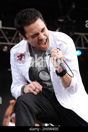 Singer Chris Taylor Brown of the band Trapt performs at Rock on the ...