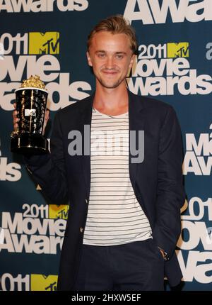 Tom Felton 2011 MTV Movie Press Room held at the Gibson Amphitheatre ...