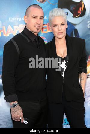 Carey Hart, Pink during the 'Happy Feet Two' World Premiere, held at ...
