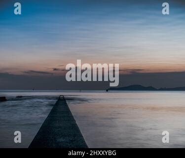 Beautiful view of a boardwalk with a stunning sky above Stock Photo - Alamy