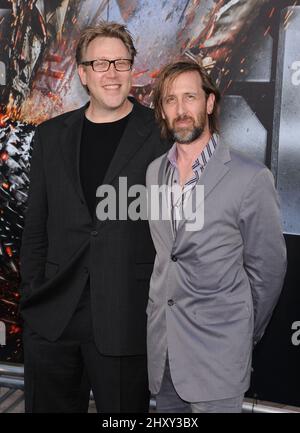 Jon Hoeber and Erich Hoeber "Battleship" premiere at the NOKIA Theatre ...