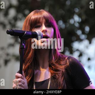 Rachel Reinert of Gloriana performs on stage at the Staples Center on ...