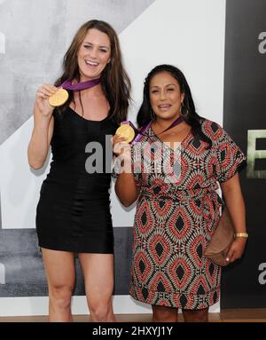 Jessica Steffens and Brenda Villa attends the "The Expendables 2" Los ...