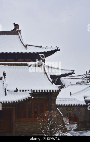 In the winter, Ancient Chinese architecture Stock Photo - Alamy