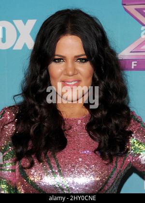 Khloe Kardashian attending "The X Factor" Season Finale Press ...