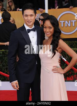 Shelby Rabara, left, and Harry Shum Jr. arrive at the 25th annual ...