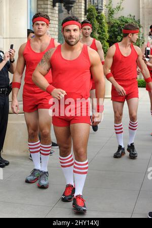 Male Contestants seen filming "The Bachelorette" at the Americana at ...