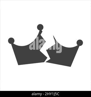 A crown with a broken crown isolated on white background Stock Vector ...