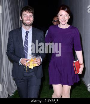 Bryce Dallas Howard and Seth Gabel attending the ceremony honouring Ron Howard with his 2nd star ...