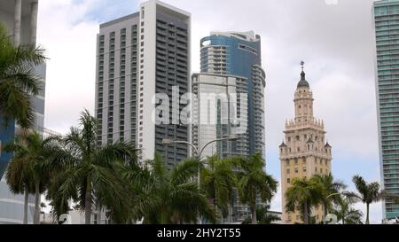 The big skyscrapers and Freedom Tower at Miami Downtown Stock Photo - Alamy