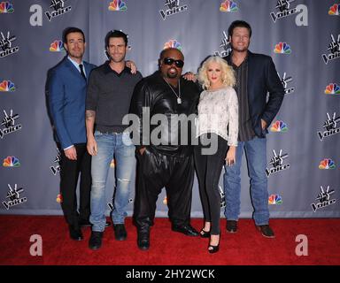 Carson Daly, Adam Levine, Ceelo Green, Christian Aguilera & Blak ...