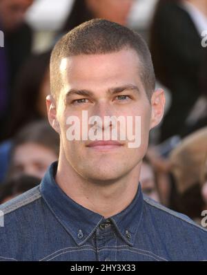 Greg Finley attending the 'Divergent' Premiere in Los Angeles Stock ...