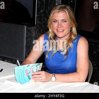 Alison Sweeney signs copies of her book "Scared Scriptless" at the NBC Experience Store in New ...