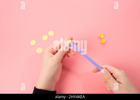 cut out circle from paper, for kids, step by step instruction, DIY ...