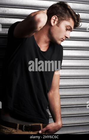 Young handsome man looking through binoculars outdoors Stock Photo - Alamy
