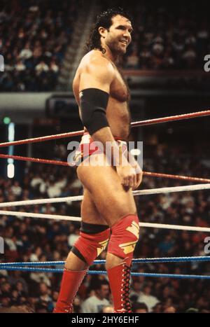 FILE - Scott Hall aka Razor Ramon speaks during the WWE Hall of Fame ...