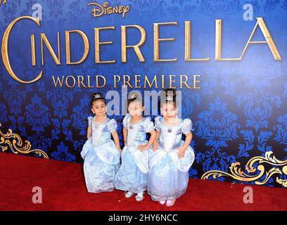 Cinderellas attending an advance screening of Cinderella, in Burbank ...