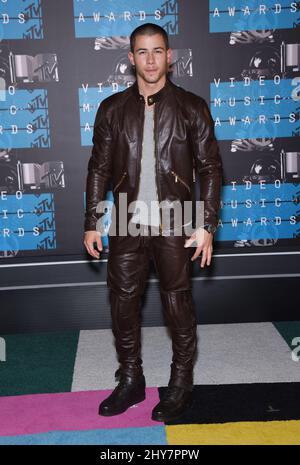 Nick Jonas arrives at the 2015 MTV Video Music Awards held at the ...