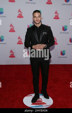Maluma attends the Latin Grammy Awards at the MGM Grand Garden Arena in ...