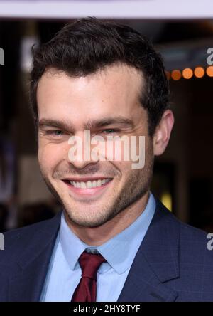Alden Ehrenreich attending the "Hail, Caesar!" World Premiere held at ...