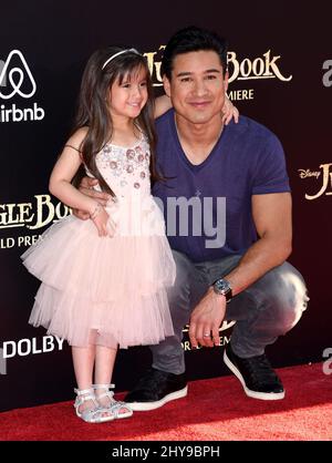 Mario Lopez and daughter Gia attending the premiere of 'The Jungle Book ...