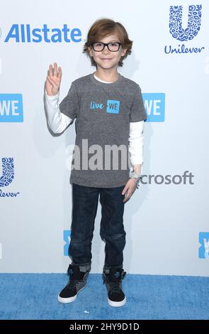Jacob Tremblay arrives at WE Day on Wednesday, Oct. 19, 2016, in ...