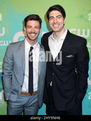 Grant Gustin and Brandon Routh attending the CW Network's 2016 Upfront ...