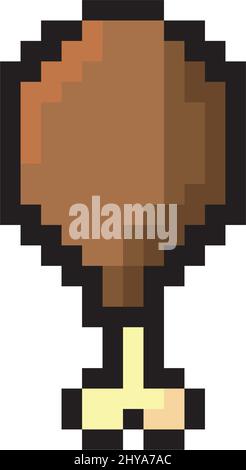 Pixelated Chicken Leg Vector illustration Pixel Art Stock Vector Image ...