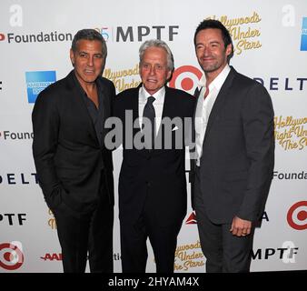 George Clooney, Michael Douglas, Hugh Jackman attending the "Hollywood ...