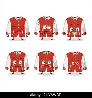 Red baseball jacket cartoon character bring the flags of various ...