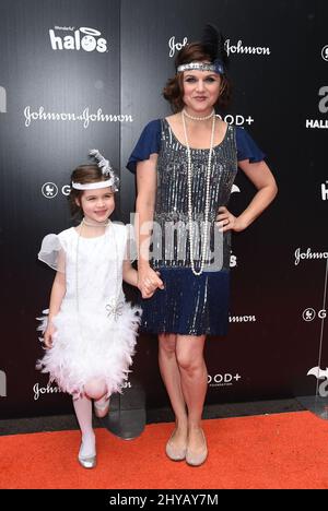 Tiffani Thiessen and Harper Renn Smith attending "Sofia The First: Once ...
