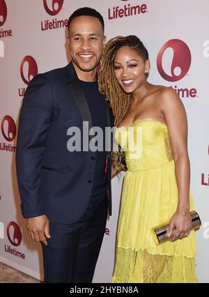 Meagan Good and Devon Franklin attending the premiere screening of ...