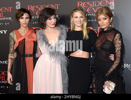 Milla Jovovich and Ruby Rose attending the Los Angeles premiere ...