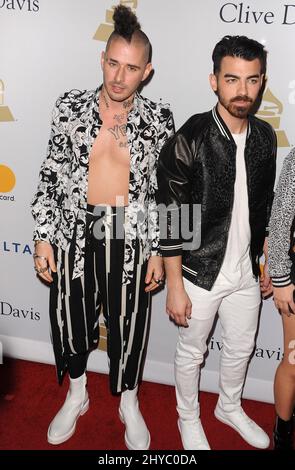 Joe Jonas, Cole Whittle attends the 2017 Pre-GRAMMY Gala and Salute To ...