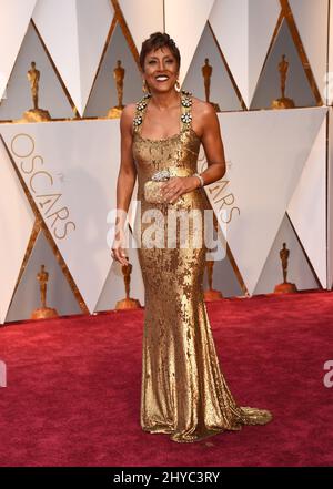 Robin Roberts arrives at the Oscars on Sunday, Feb. 9, 2020, at the ...