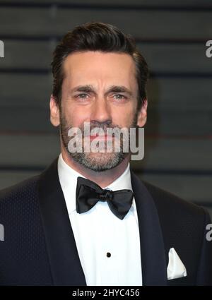 Jon Hamm arriving at the 2017 Vanity Fair Oscar Party hosted by Graydon Carter held at the ...