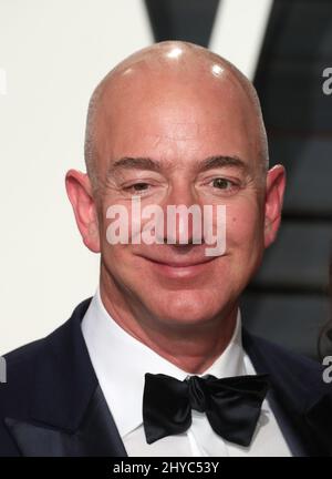 Jeff Bezos arrives at the Vanity Fair Oscar Party on Sunday, March 2 ...