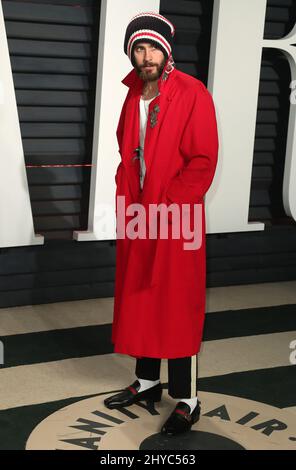 Jared Leto arriving at the Vanity Fair Oscar Party in Beverly Hills ...