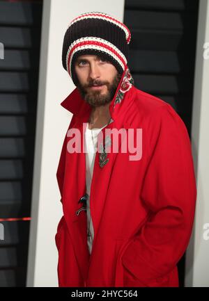 Jared Leto arriving at the Vanity Fair Oscar Party in Beverly Hills ...