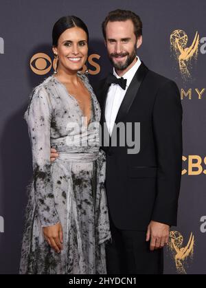 Joseph Fiennes and Maria Fiennes arriving at the 69th Emmy Awards held ...
