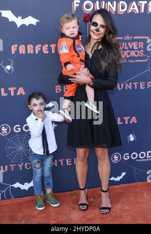 Jordana Brewster, Julian Form-Brewster and Rowan Brewster-Form arriving ...