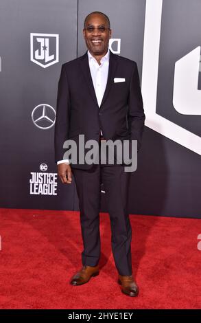 Joe Morton attending the world premiere of Justice League held at the ...