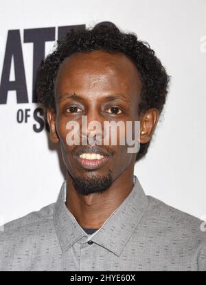 Barkhad Abdi arriving for the Premiere Of Front Row Filmed ...