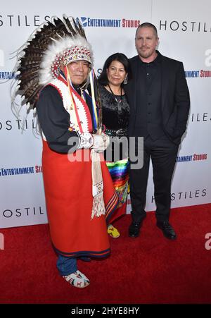 Christian Bale, Chief Phillip Whiteman Jr and Lynette Two Bulls at the ...