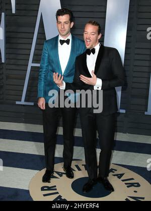 Mark Ronson, Diplo attending the Vanity Fair Oscar Party held in ...